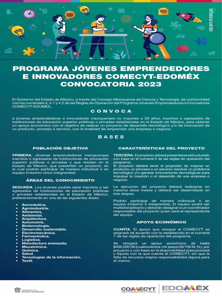 Convocatoria 2023 COMECYT Jóvenes Innovadores | PDF | México | Institución Convocatoria 2023 COMECYT Jóvenes Innovadores | PDF | México | Institución