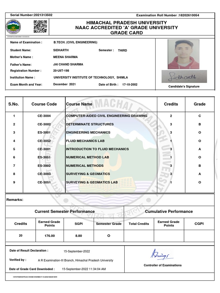 Marksheet UG | PDF | Engineering
