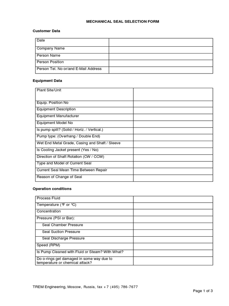 Mechanical Seal Selection Guide | PDF | Pump | Gases