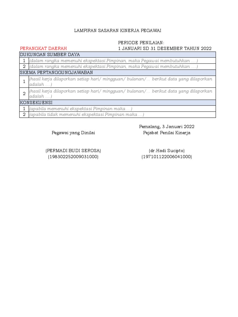 SKP - 2022 - Form Kosong JAJF Kuantitatif MASTER | PDF