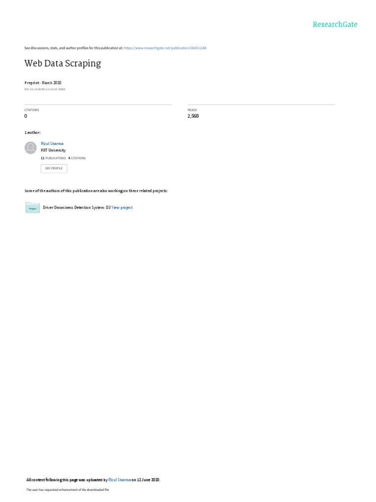 Web Data Scraping | Download Free PDF | Internet & Web | World Wide Web