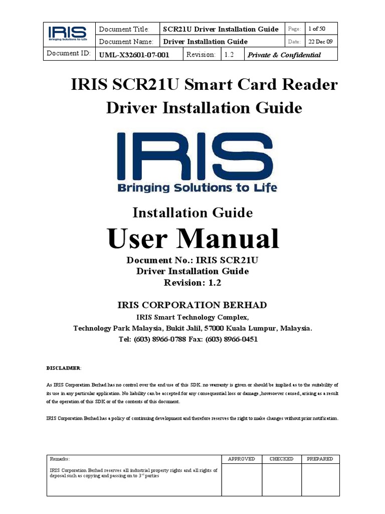 IRIS SCR21U Smart Card Reader Driver Installation Guide | PDF | Device Driver | Booting