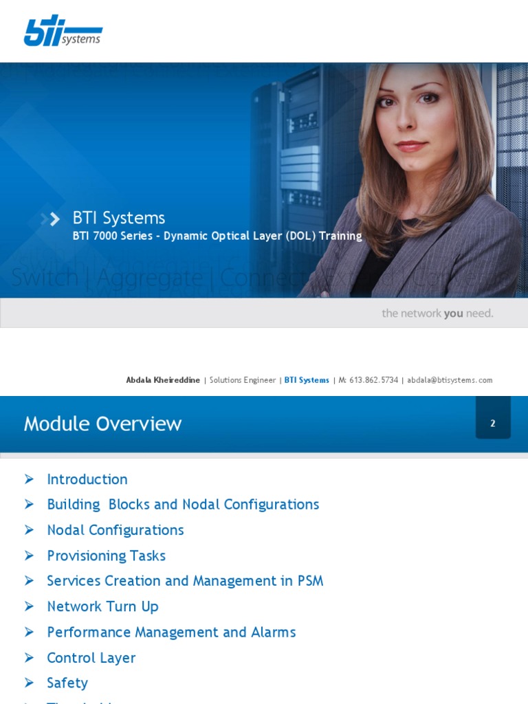 BTI Dynamic Optical Layer Training | PDF | Wavelength Division Multiplexing | Network Topology