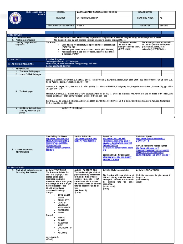 Designing Individualized Exercise Programs to Achieve Personal Fitness ...