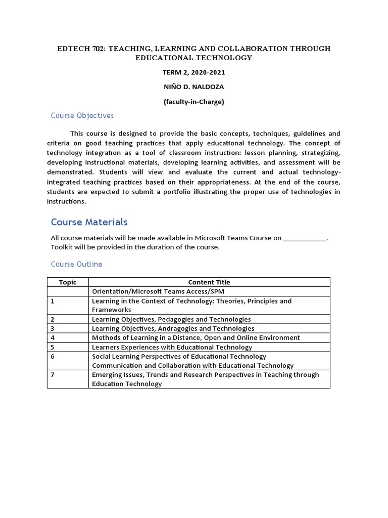 BISU-SPM Course Guide 2 | PDF | Educational Technology | Learning