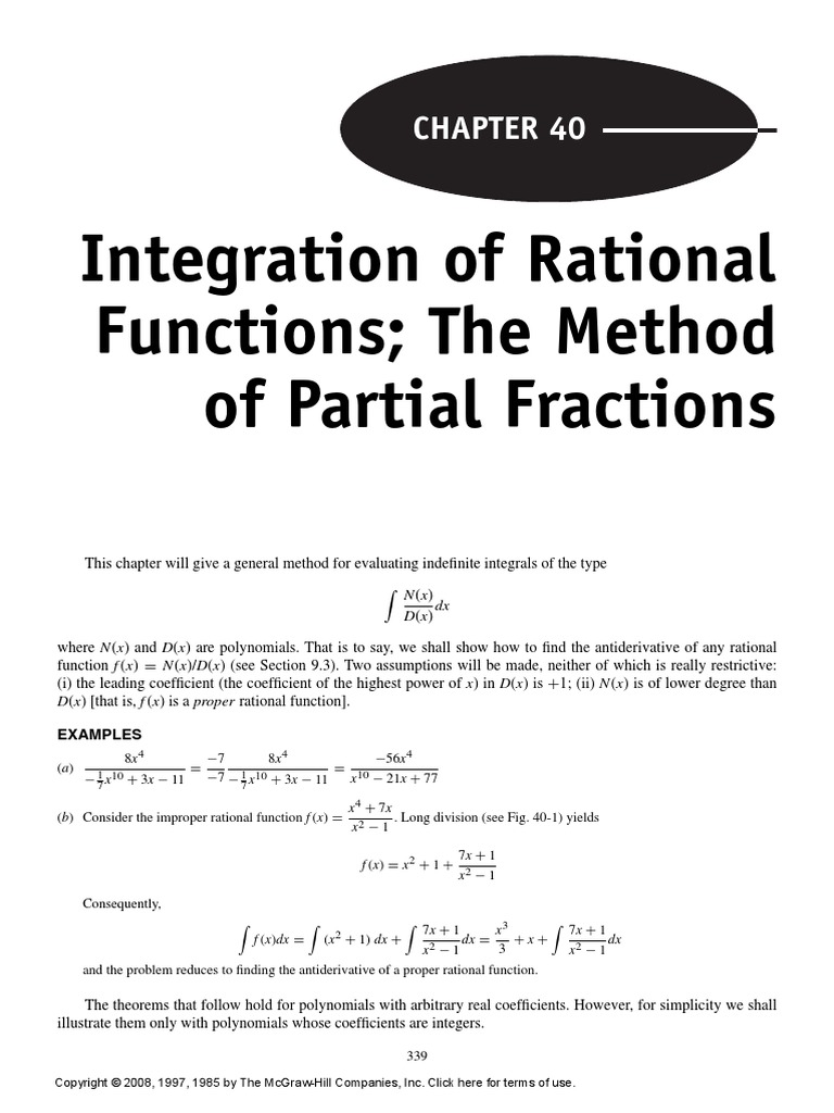 1C-4 Schaum's Partial Fractions | PDF | Factorization | Polynomial