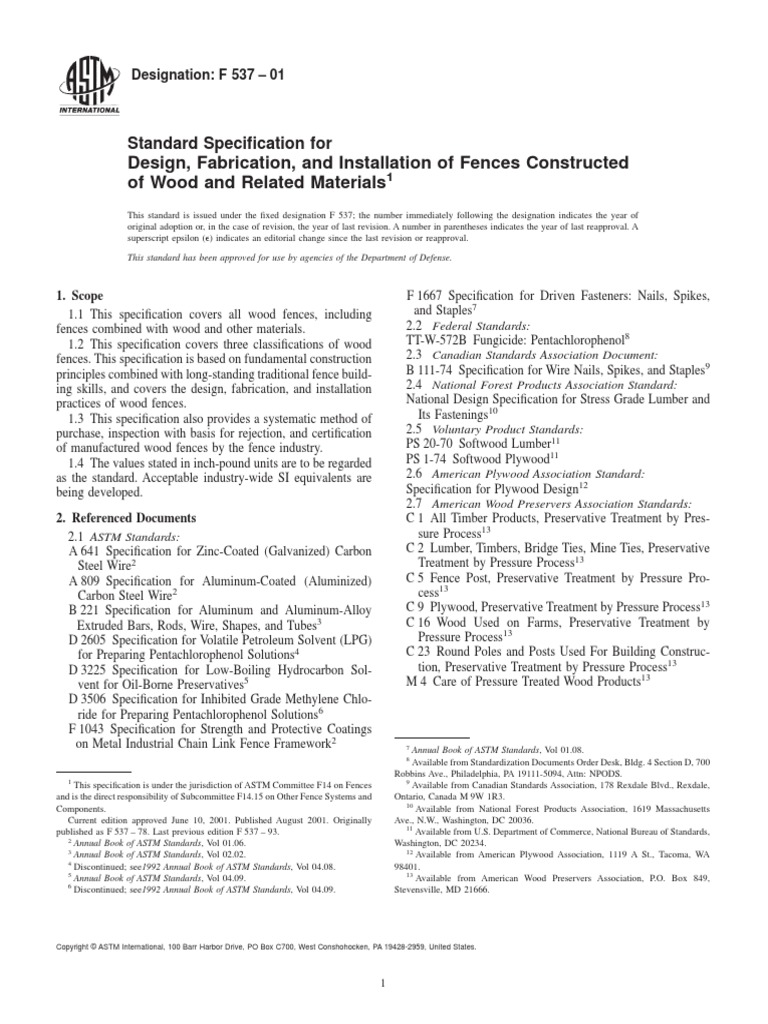 Astm F537 | PDF | Lumber | Wood