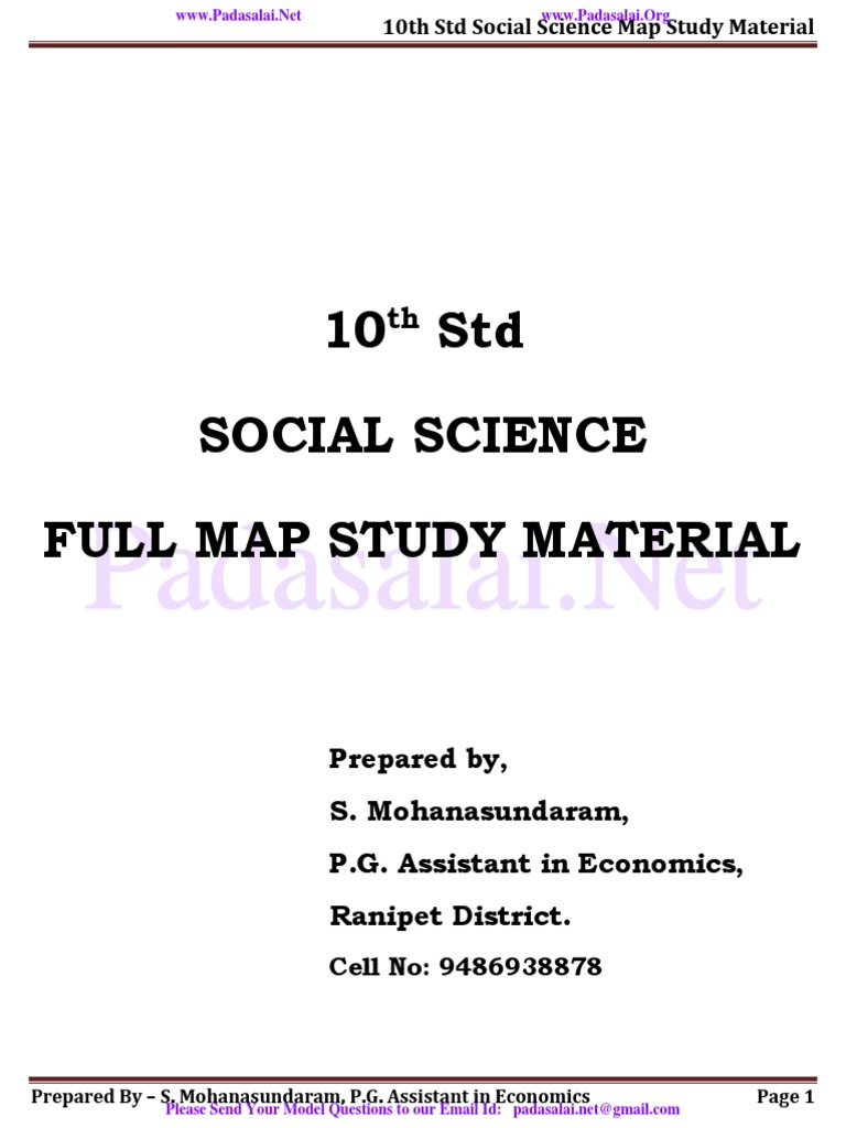 67-10th Social - Map Study Material - English Medium PDF Download | PDF ...