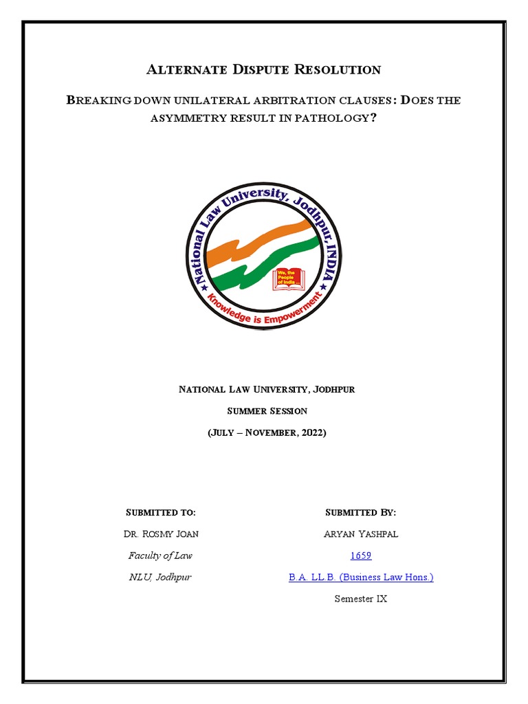 1659 - ADR Project | Download Free PDF | Arbitration | Lawsuit