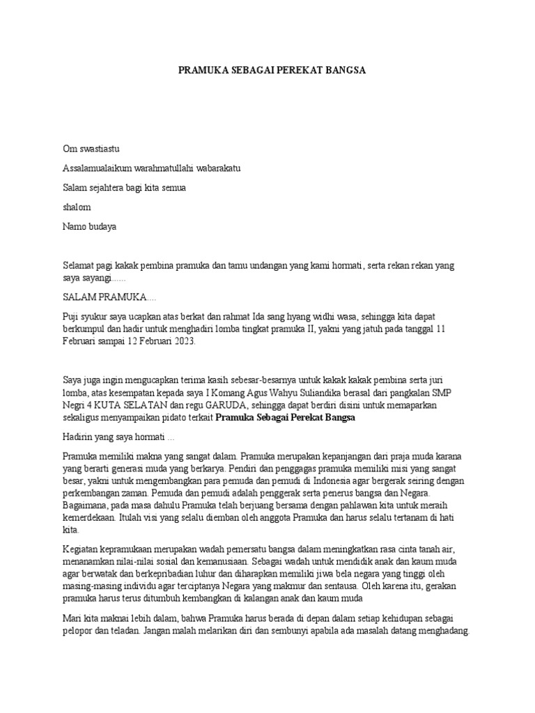 Pidato Pramuka | PDF