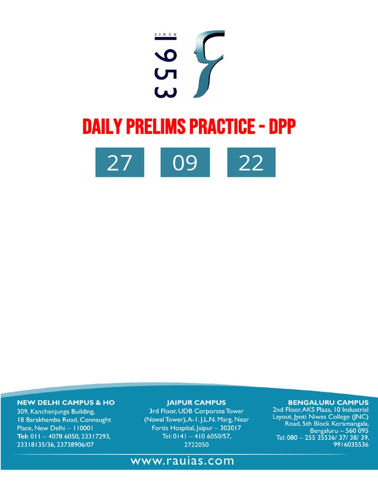 Daily Prelims Practice - Dpp Questions | PDF