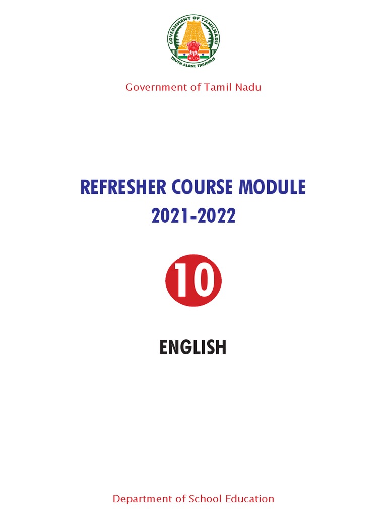 Class 10 English Refresher Course Module 2021 - 2022 | PDF