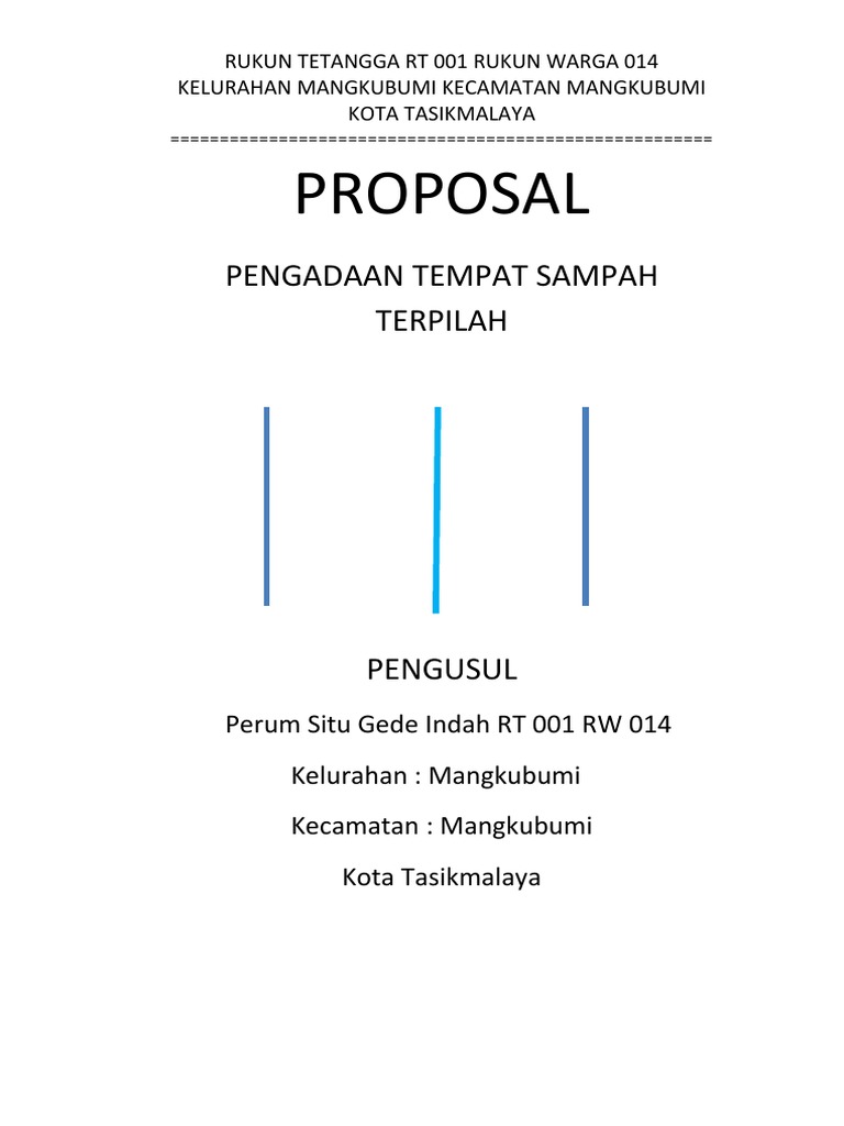 Proposal Pembangunan Tempat Sampah | PDF
