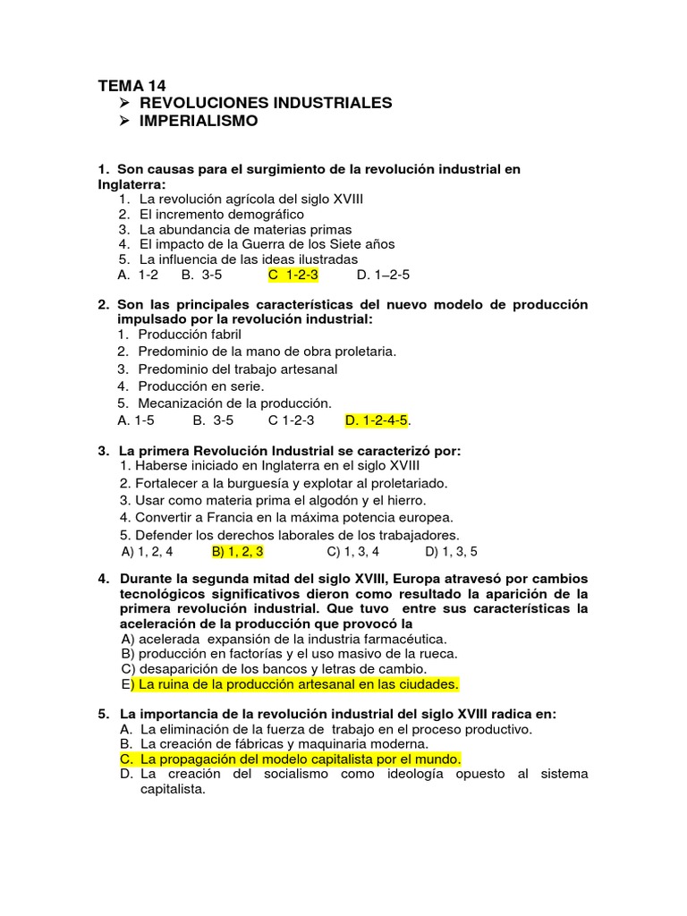 Tema 14-2 | PDF | Revolución industrial | Imperialismo