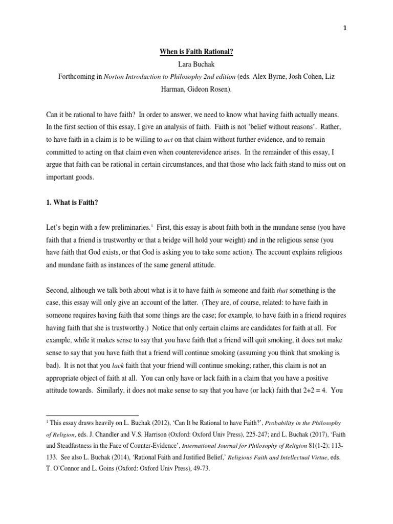 When Is Faith Rational? - Lara Buchak | PDF | Rationality | Faith