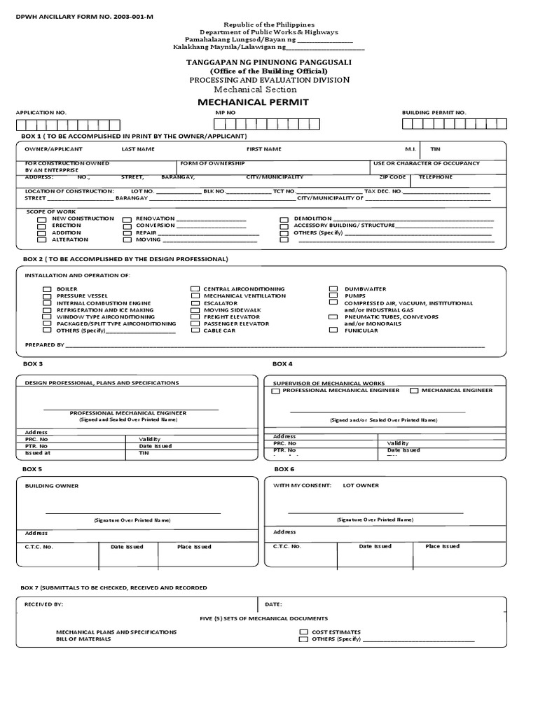 Mechanical Permit | PDF