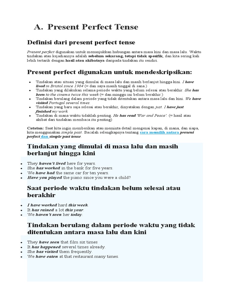 Present Perfect Tense | PDF