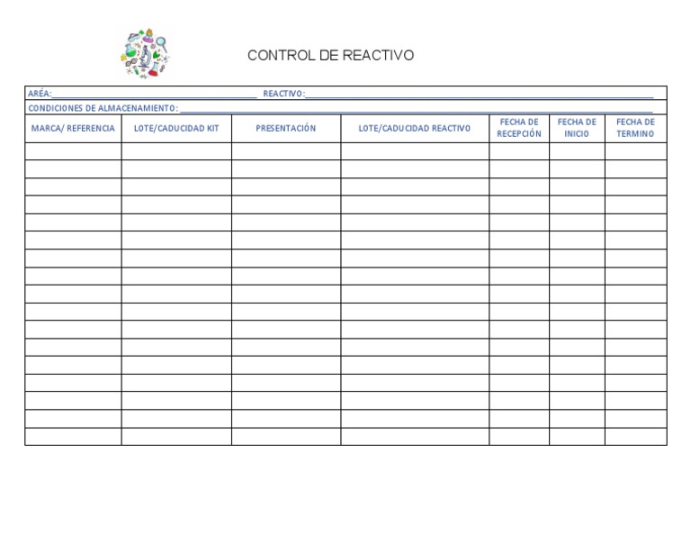 Bitacora de Control de Reactivos | PDF