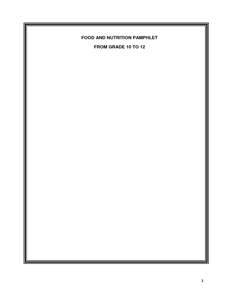 Grade 10-12 Nutrition Pamphlet | PDF | Sugar | Diet & Nutrition