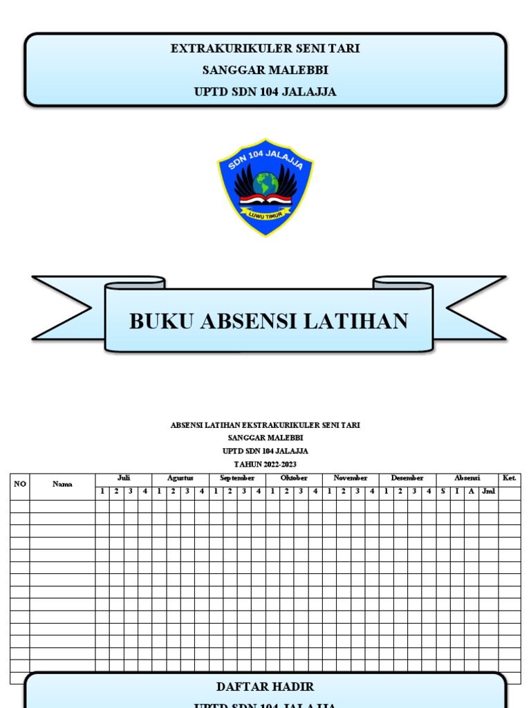 Absensi Latihan Ekstrakurikuler Seni Tari | PDF Absensi Latihan Ekstrakurikuler Seni Tari | PDF