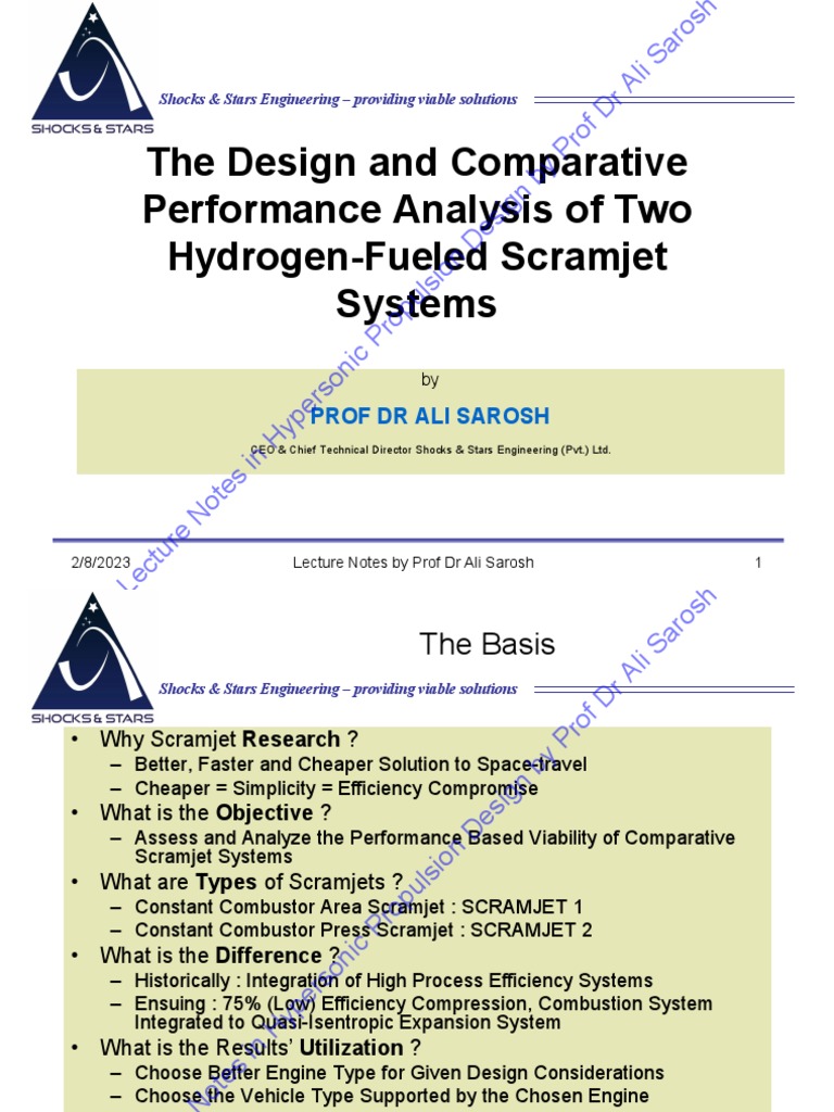 Hypersonic Airbreathing Propulsion Scramjet Design Procedure Lecture Series By Prof Dr Ali 9522