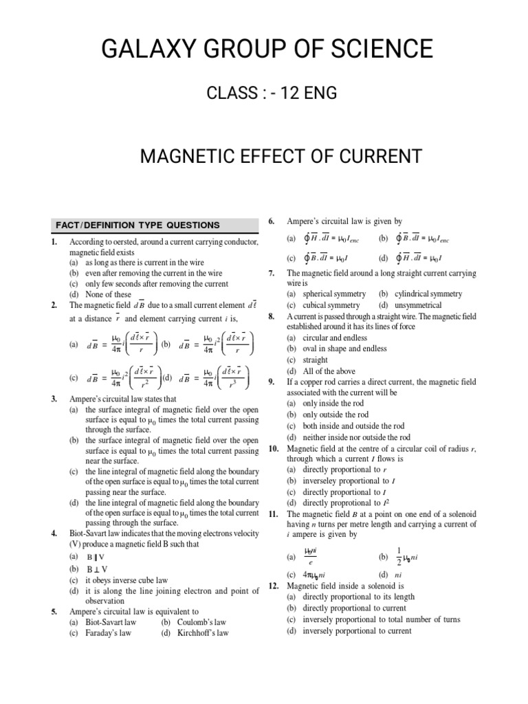 (12 Eng) Physics | PDF | Magnetic Field | Electric Field
