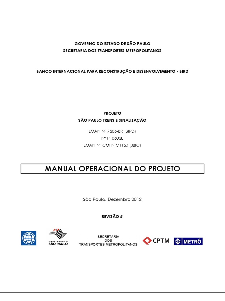 Manual Operacional Do Projeto MOP | PDF | Orçamento | Planejamento