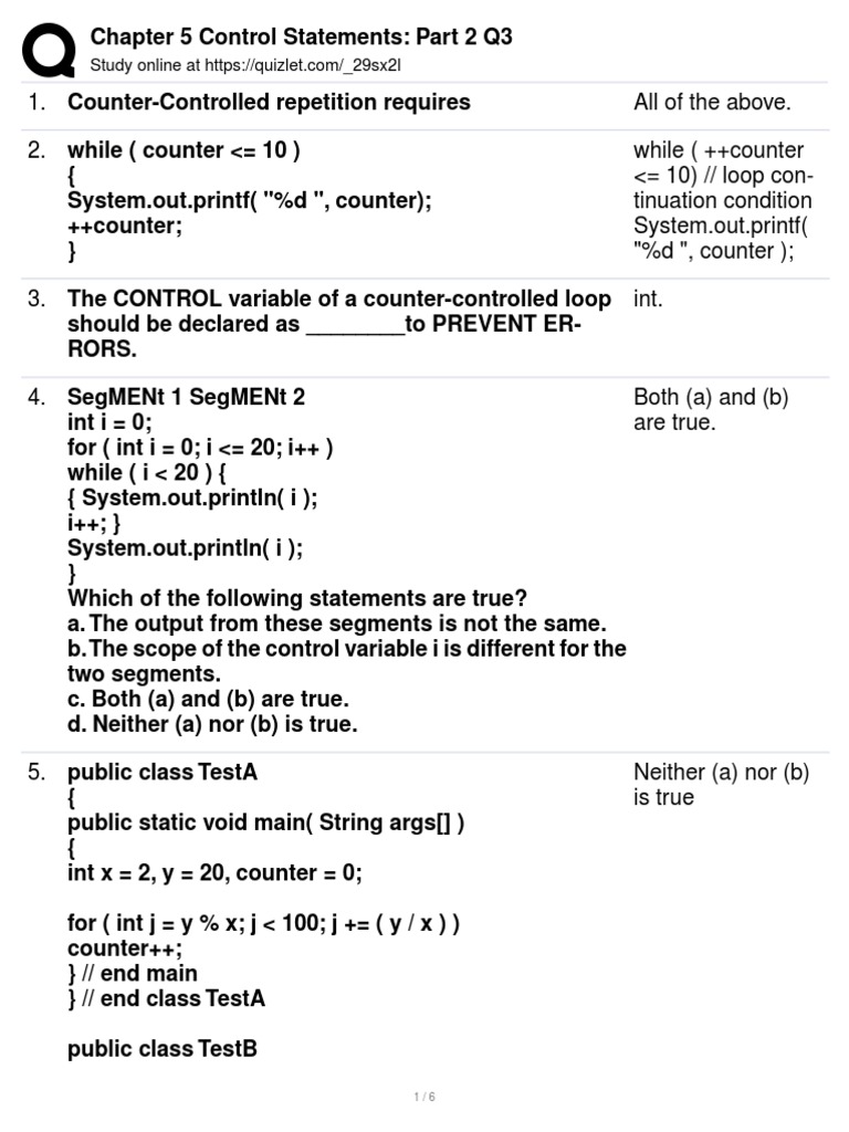 Java Control Statements Explained | PDF | Computers | Technology & Engineering