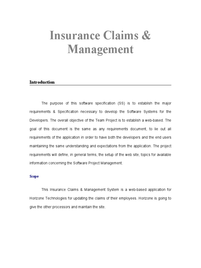 Claims Management System Full Document | Download Free PDF | Sql ...
