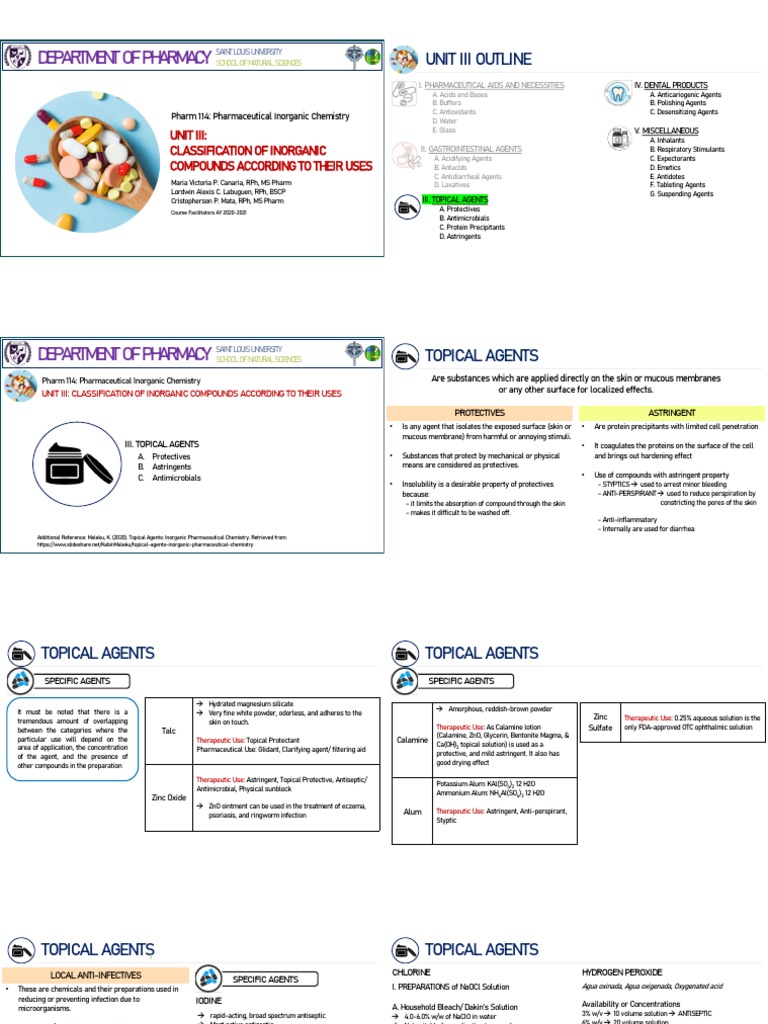Iii Topical Agents Pdf Chemical Compounds Materials