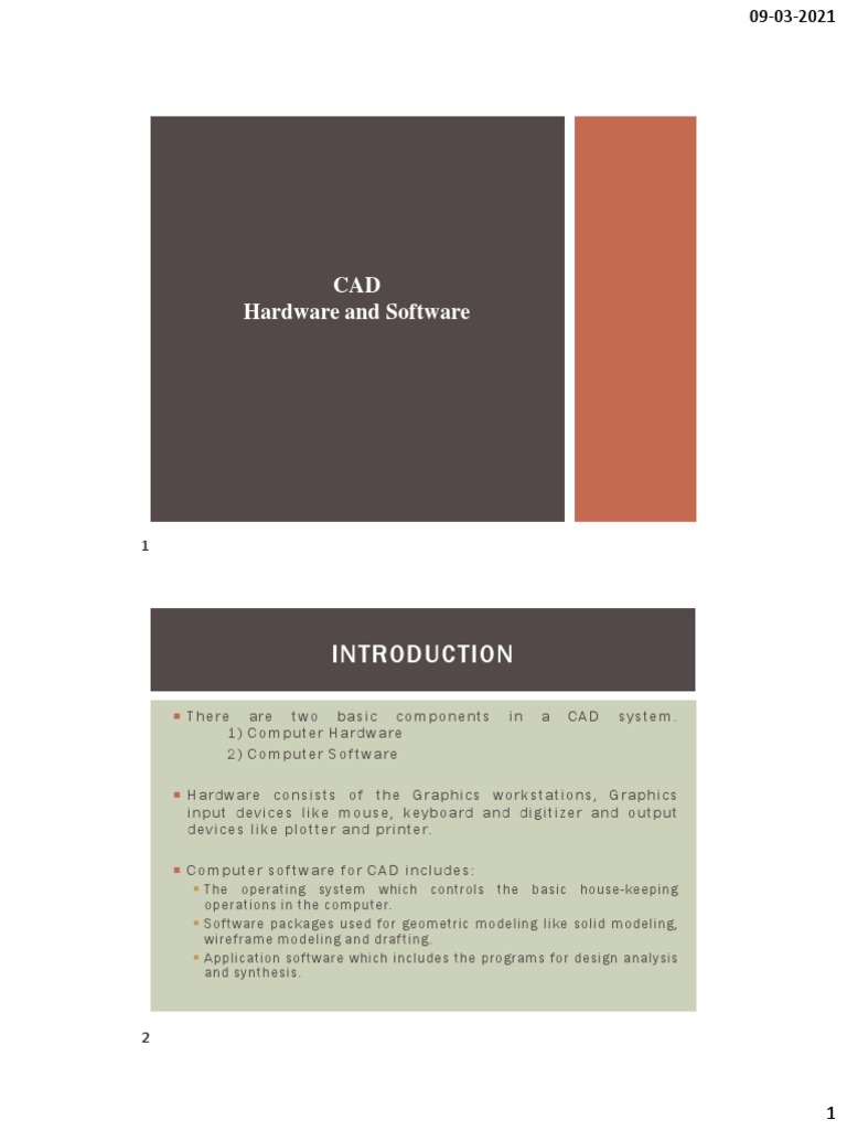 CAD - Hardware and Software | PDF