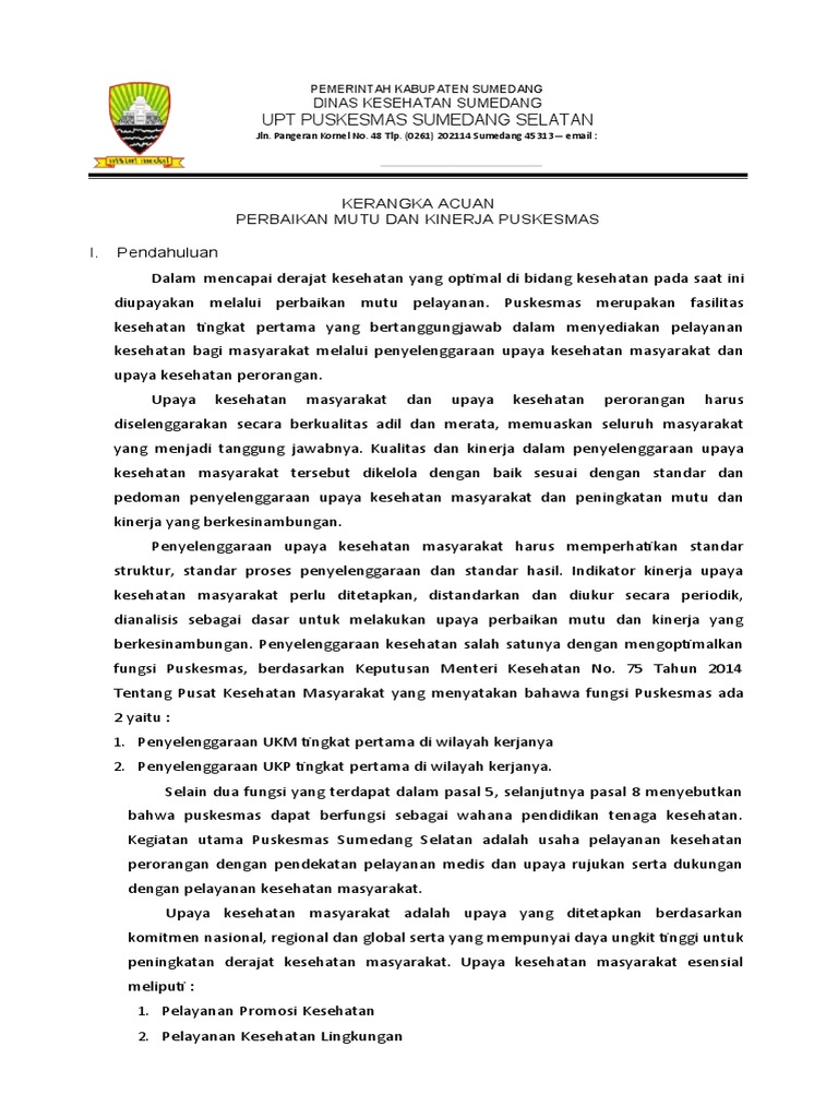 312ep1 Rencana Tahunan Perbaikan Mutu Dan Kinerja Puskesmas | PDF 312ep1 Rencana Tahunan Perbaikan Mutu Dan Kinerja Puskesmas | PDF