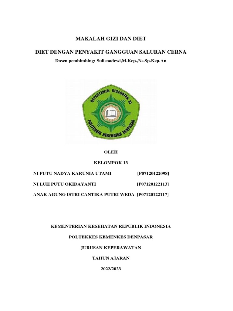 Diet untuk Gangguan Saluran Cerna | PDF