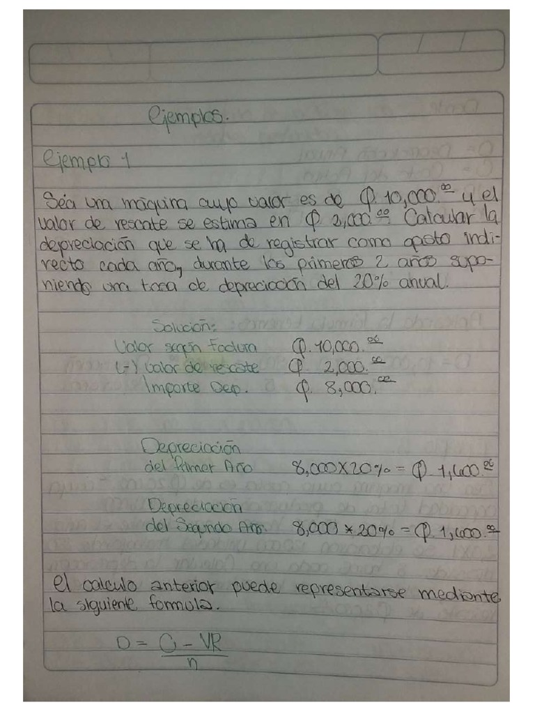 Ejemplos Depreciaciones | PDF