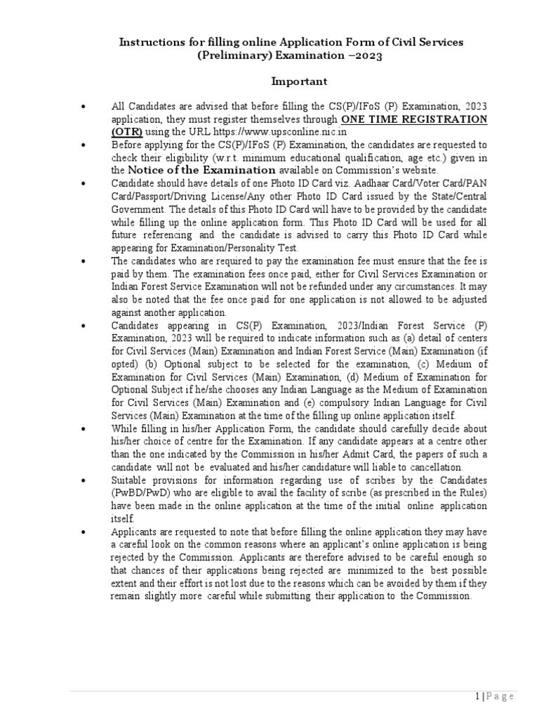 UPSC Exam Application Guide 2023 | PDF | Identity Document | Pixel