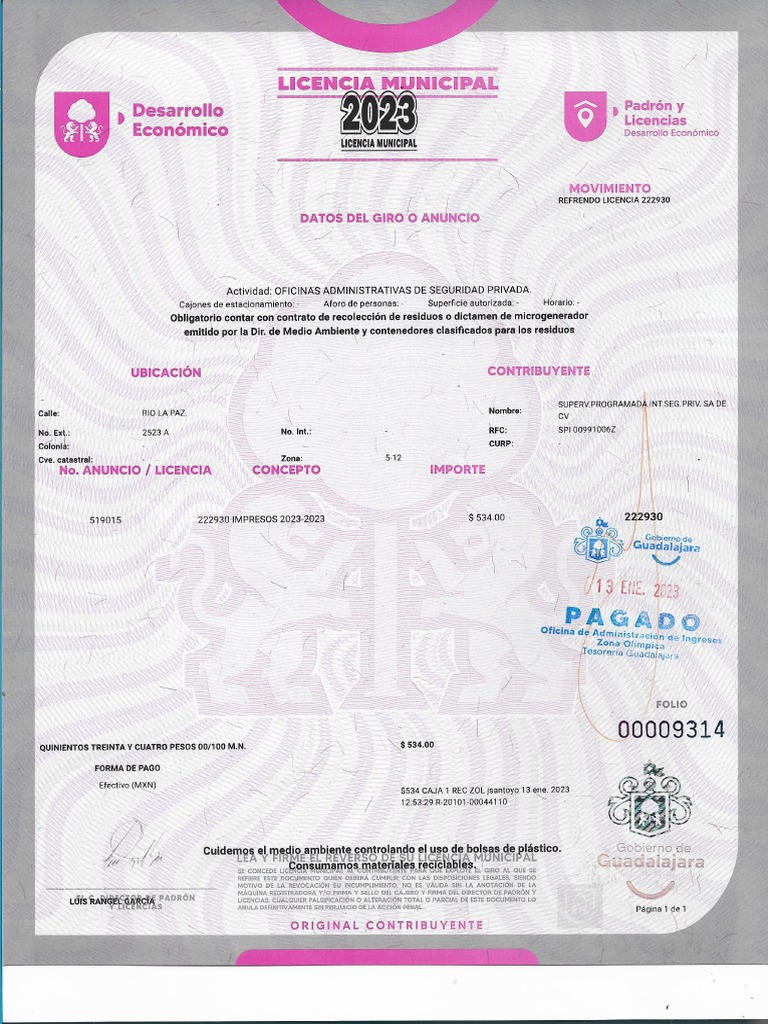 Licencia 2023 | PDF