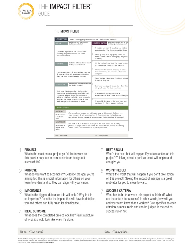 The Impact Filter | PDF | Entrepreneurship | Economies The Impact Filter | PDF | Entrepreneurship | Economies