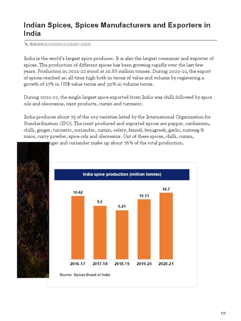 Indian Spice Industry Overview | PDF