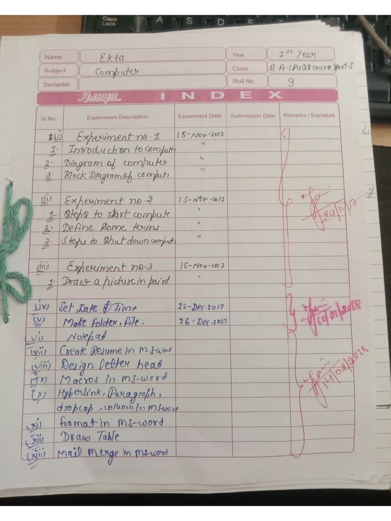 Computer Practical File English Medium Pdf
