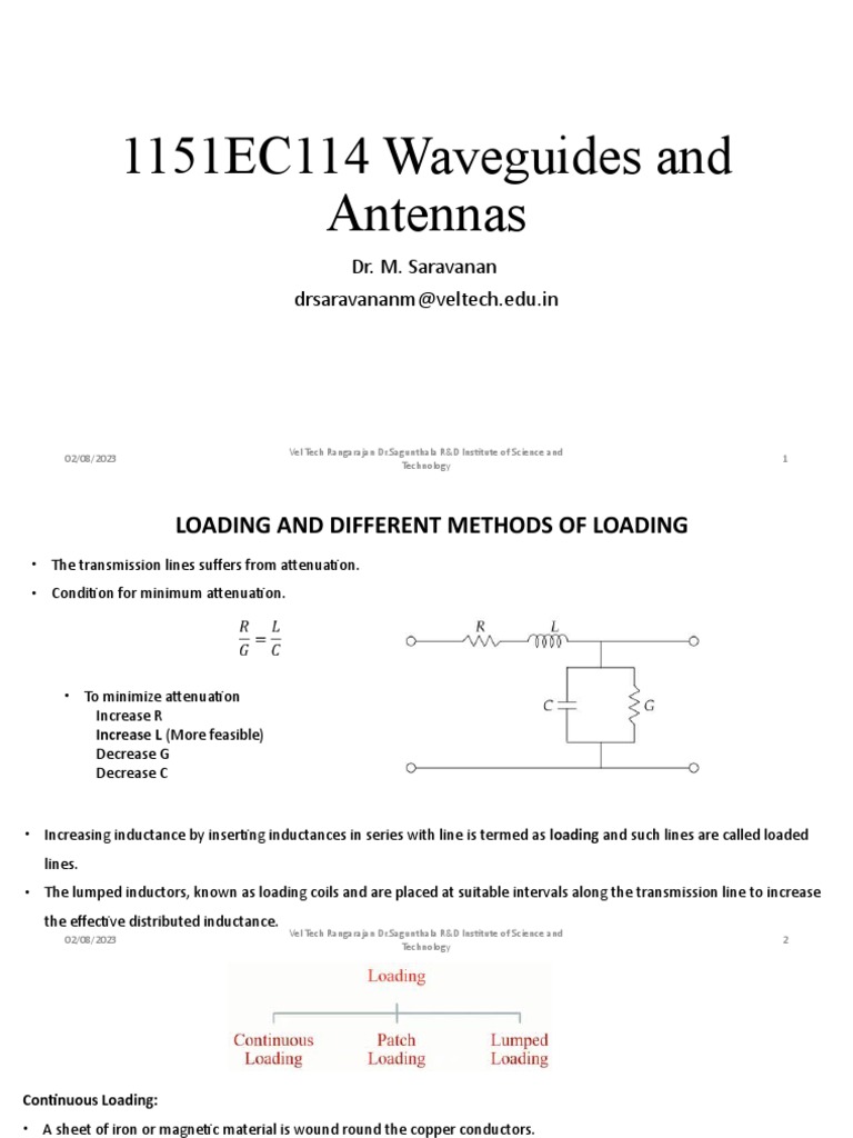 Waveguide and Antenna Loading Methods | PDF | Inductance | Inductor