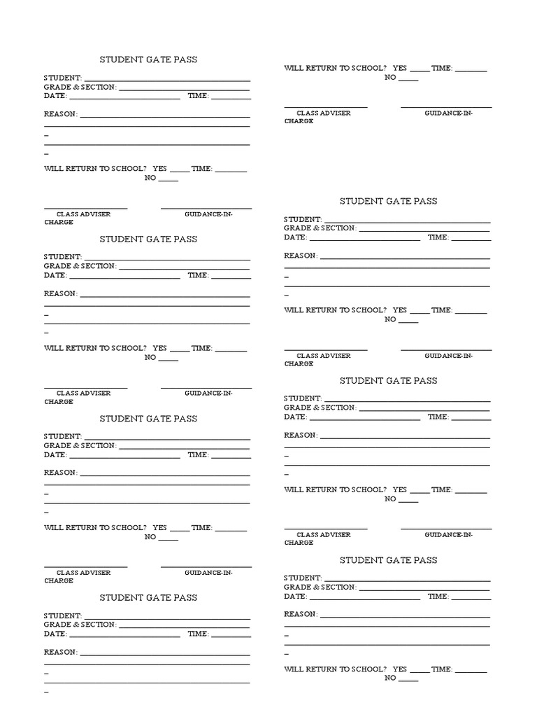 Student Gate Pass | PDF
