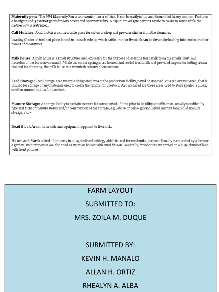 Farm Layout | PDF | Cattle | Livestock