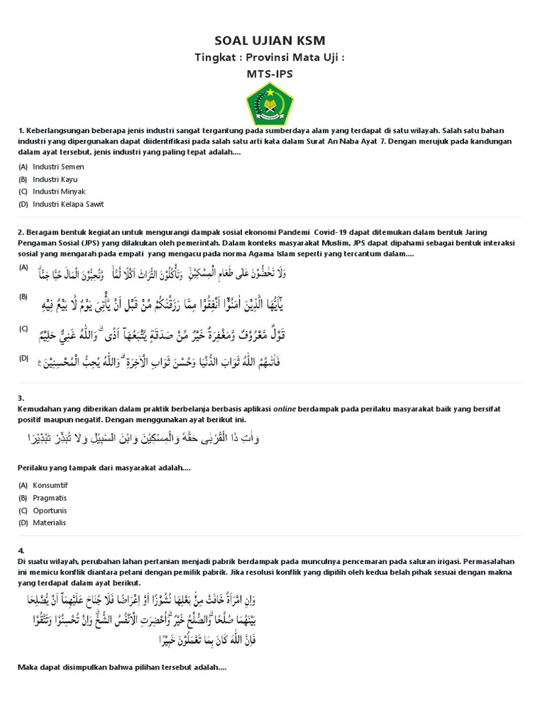 Soal Mts Ips Prov | PDF