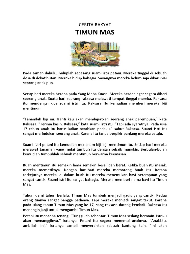 Cerita Rakyat TIMUN MAS | PDF
