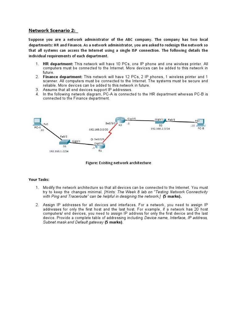 Network Scenario 2 | PDF | Computer Network | Ip Address