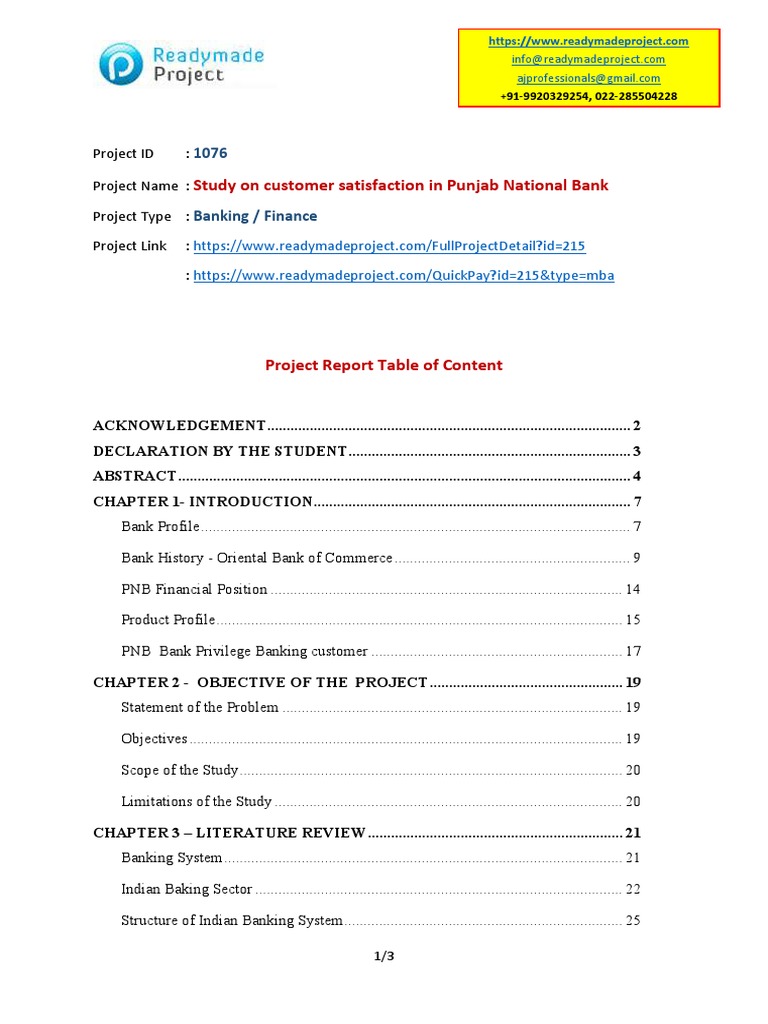 MBA Project TOC | PDF | Methodology | Science