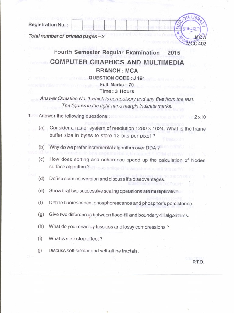 Computer Graphics and Multimedia - 2015 | PDF