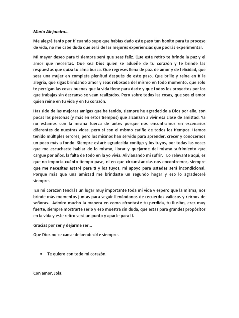 Carta Maria Alejandra | PDF