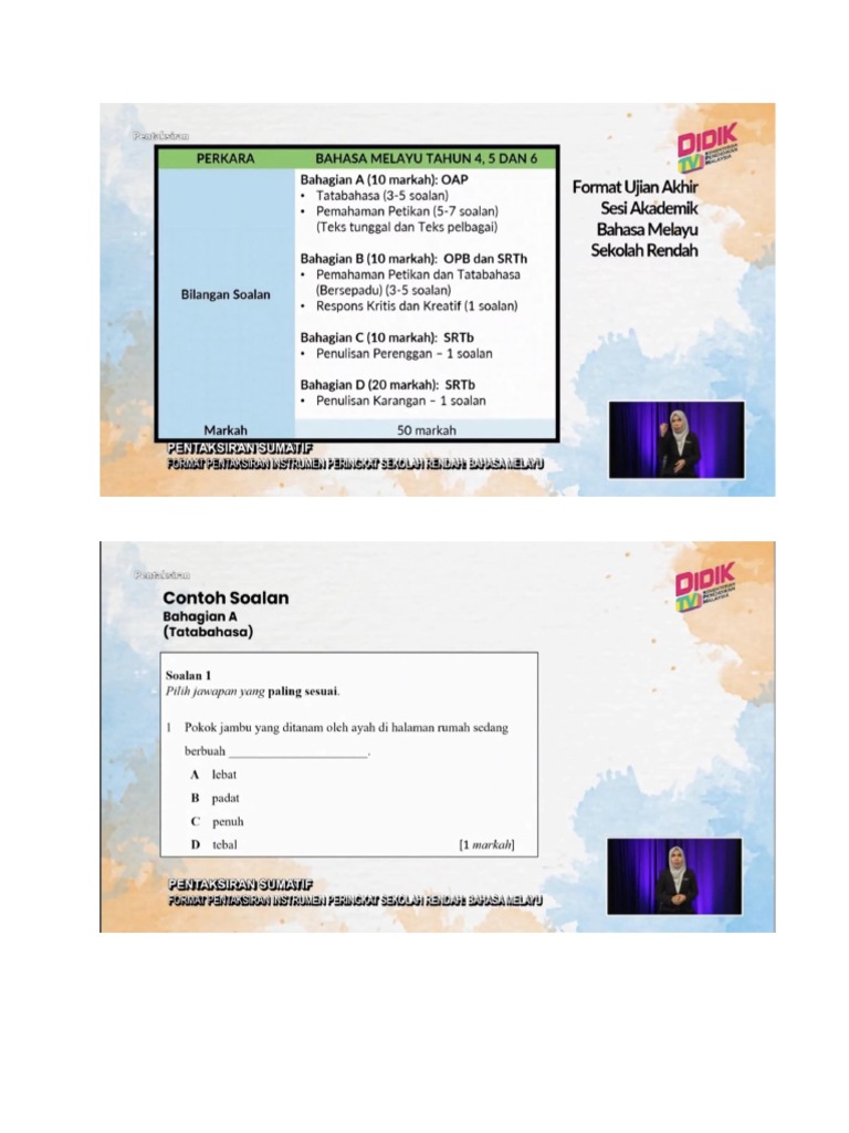 Format Uasa BM | PDF