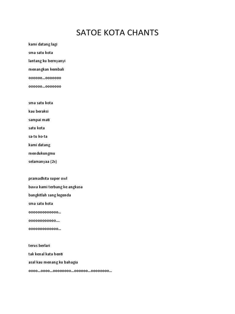 Satoe Kota Chants | PDF